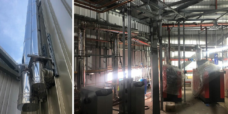 Schiedel ICS Flue System at Boeing in Sheffield.