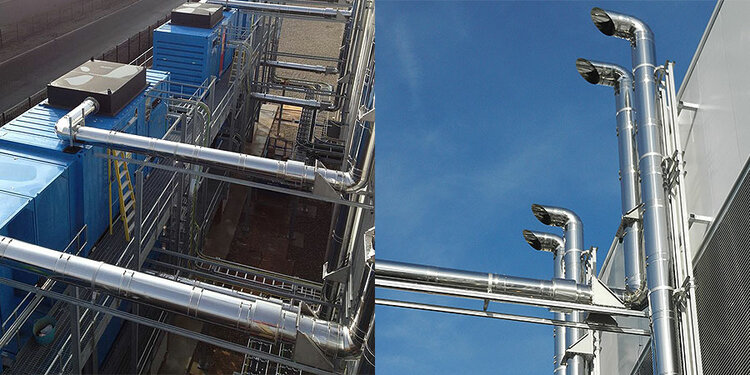 Generator flue exhaust in The Netherlands.