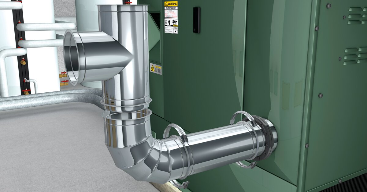 Gas flue systems for the food industry