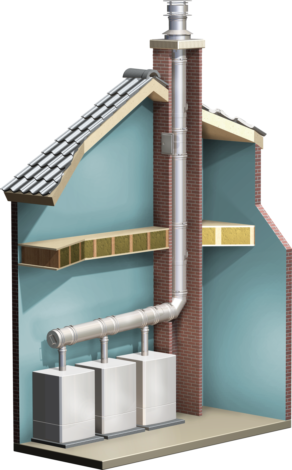 ME - The single-wall exhaust air & flue gas system