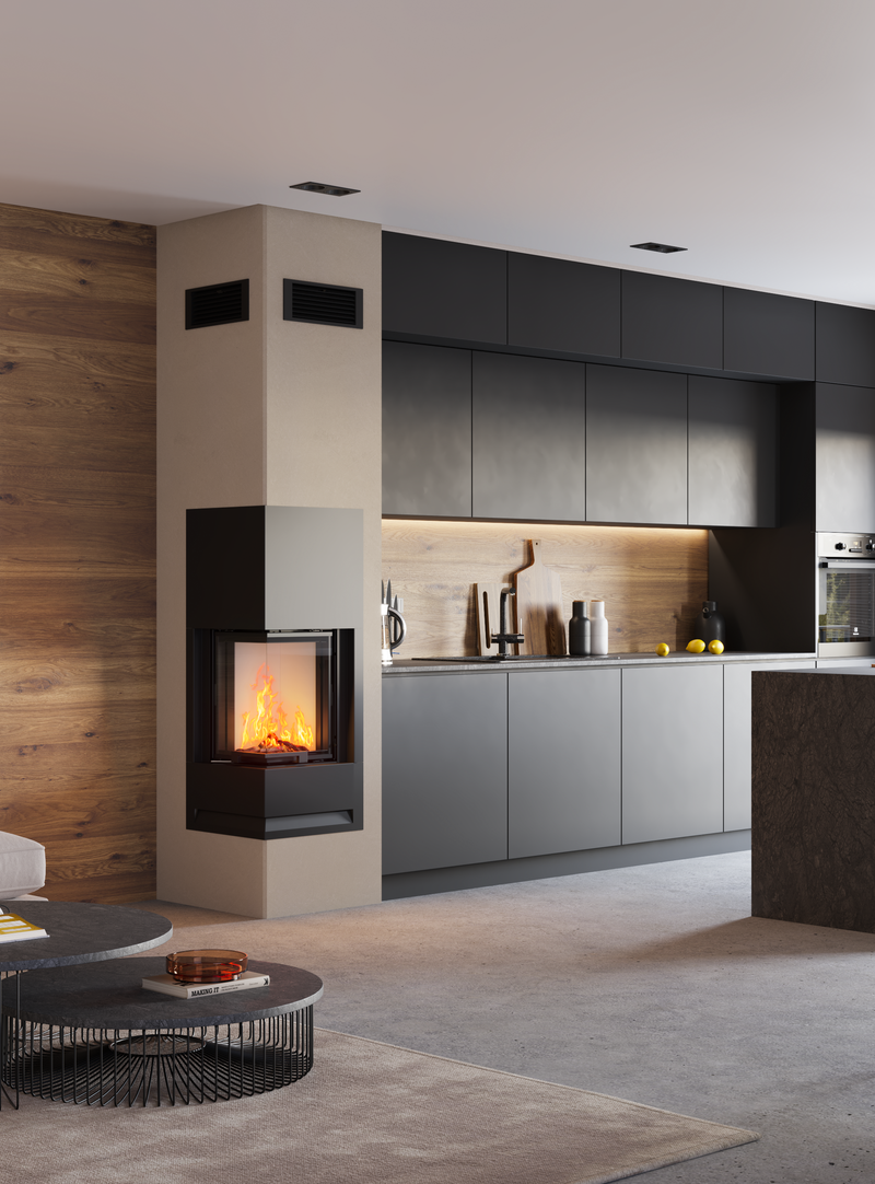 KINGFIRE KANTO SC - Ihr Eckofen mit hochschiebbarer Türe!