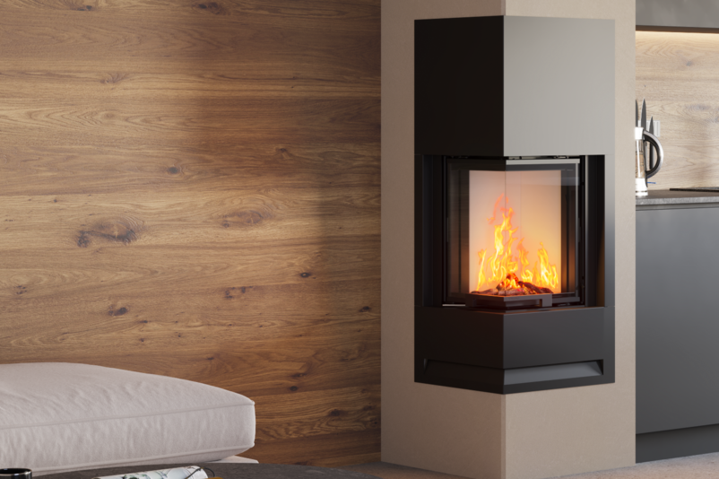 KINGFIRE KANTO SC - Ihr Eckofen mit hochschiebbarer Türe!