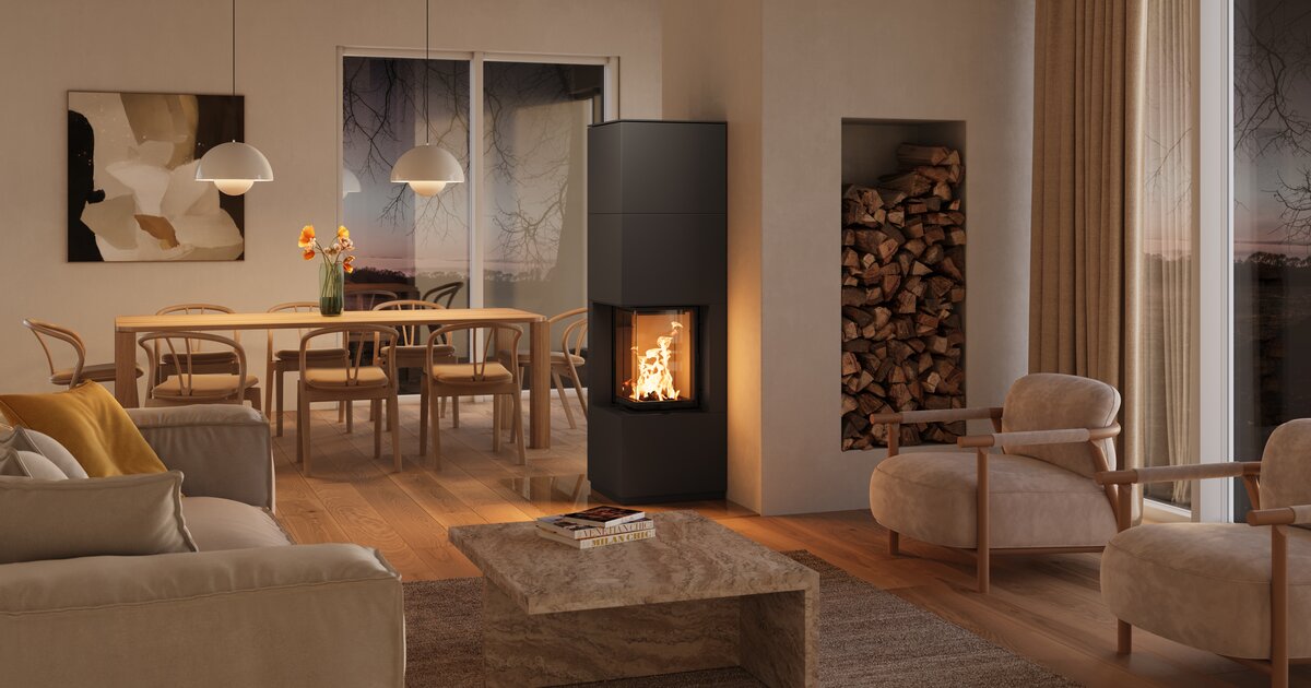 FORNAX - Effektiv hjørnepeis med stilrent design